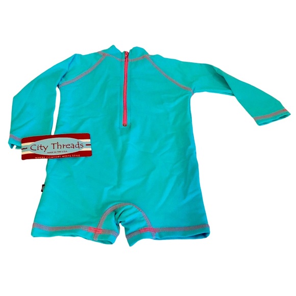City Threads | Swim | City Threads Body Suit Spf Turquoise Whot Pink ...